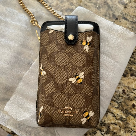 Coach | Bags | Coach Phone Crossbody In Signature Canvas With Bee Print ...
